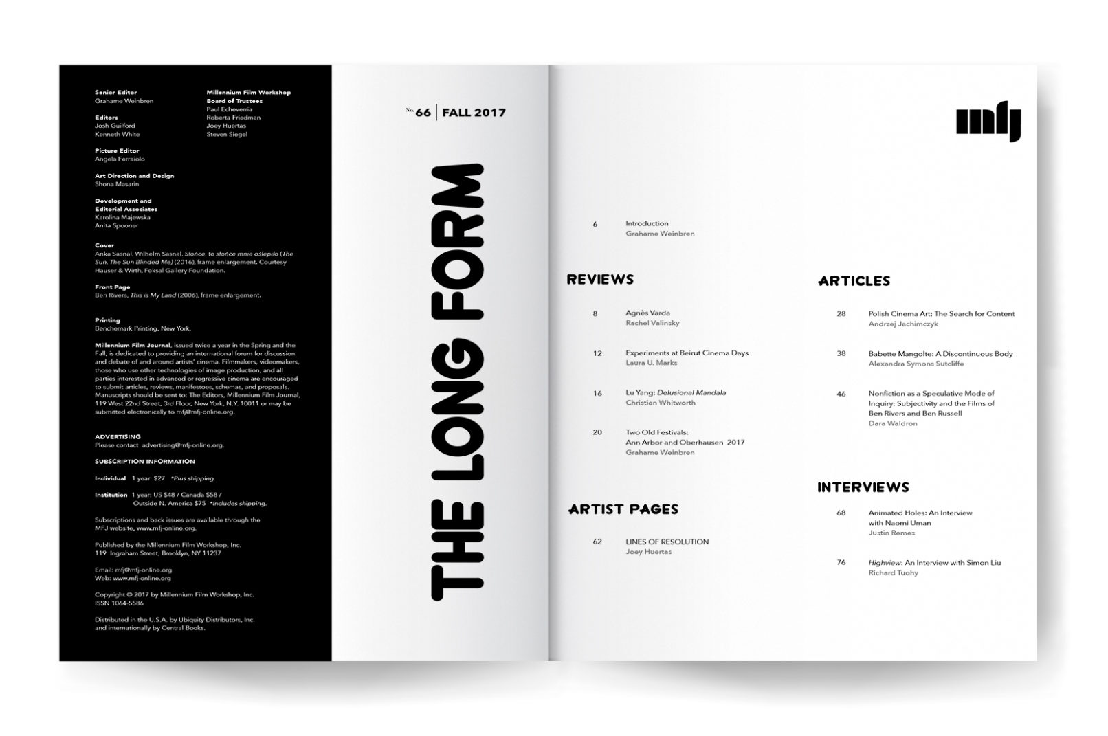 MFJ 66 "The Long Form" - Millennium Film Journal